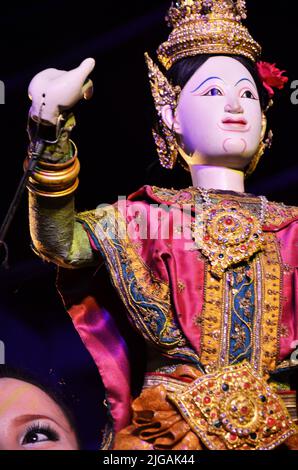 People Thai Puppet show on stage during The 240 Th Anniversary of the ...