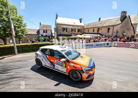 59 HEBRARD Nicolas, DUMAS Bastien, Renault Clio RS Line, action during the Rallye Aveyron ...