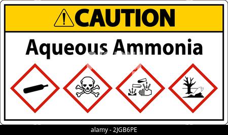 Caution Aqueous Ammonia GHS Sign On White Background Stock Vector Image ...