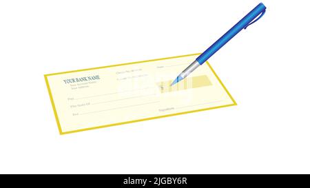 Cheque book in Black and brown color with Bright blue and silver pen in ...