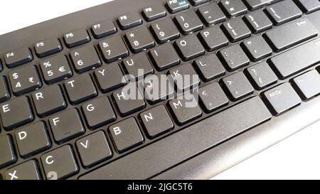 realistic black keyboard with blue accent color enter key and led lock ...
