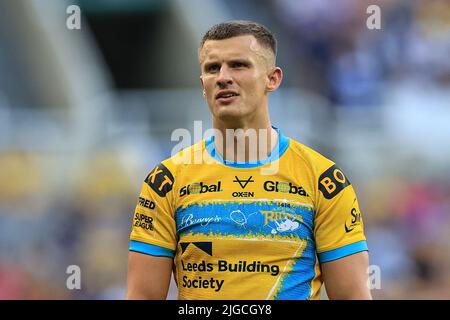Ash Handley #5 of Leeds Rhinos celebrates his try Stock Photo - Alamy