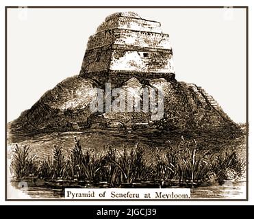 The ancient Egyptian Pyramid of Meidum (Maidum) at Ahramat Maydum, Nile ...