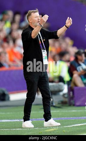 Sweden's head coach Peter Gerhardsson looks on before the Women's Euro ...