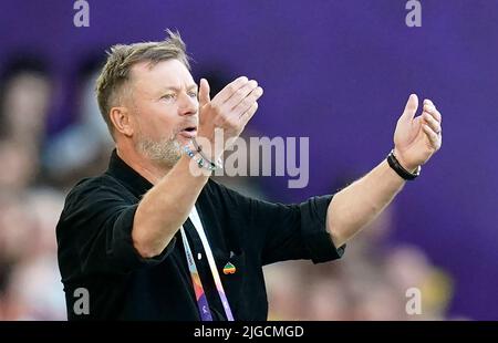 Sweden's head coach Peter Gerhardsson looks on before the Women's Euro ...