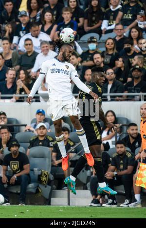LA Galaxy forward Raheem Edwards (44) controls the ball against the ...