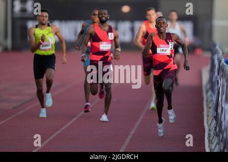 Festus Lagat wins the 800m in 1:44.81 during the Under Armour Sunset ...
