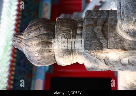 A closeup of bluestone carving in a temple in China Stock Photo - Alamy