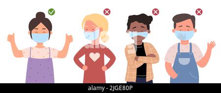 Right And Wrong Way To Wear A Face Mask, How to wear a face mask ...