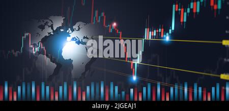 finance stock currency volume profile trading on laptop banner Stock ...
