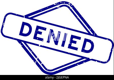 Grunge blue entry denied word with star icon round rubber seal stamp on ...