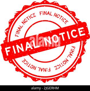 final notice stamp. final notice round sign. label on transparent ...