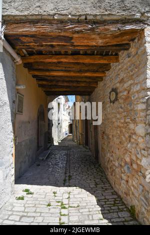 A narrow street in Sepino, a medieval village in Molise region, Italy ...