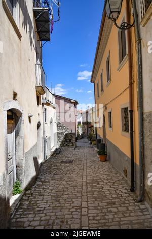 A narrow street in Sepino, a medieval village in Molise region, Italy ...