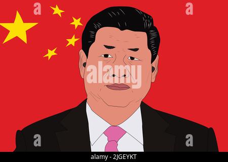 Xi Jinping Portrait Vector. Portrait Illustration Drawing Stock Vector ...