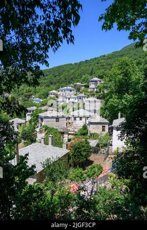 Traditional greek village of Pinakates on Pelion mountain in central ...