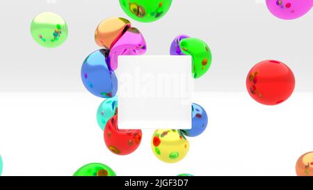 Color soft metal balls on white 3d render Stock Photo - Alamy