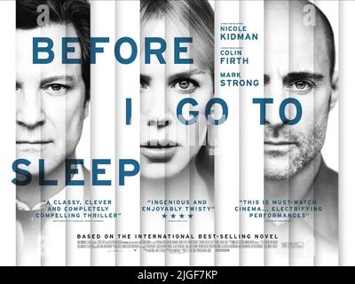 COLIN FIRTH, NICOLE KIDMAN, MARK STRONG POSTER, BEFORE I GO TO SLEEP ...