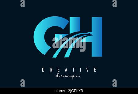 Letter GH blue logo sign. Vector logo design for business Stock Vector ...