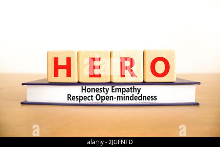 HERO honesty empathy respect oneness symbol. Concept words HERO honesty ...