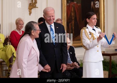 Diane Nash accepts the Medal of Freedom from United States President ...
