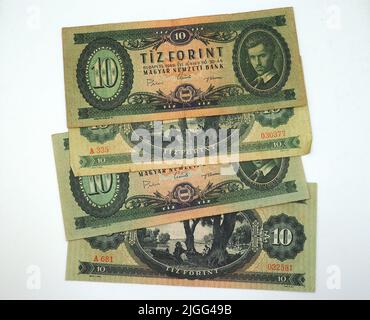 old ten HUF banknote (1957-1992), Sándor Petőfi poet, hungarian forint ...