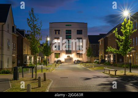 The iconic white building (Lilly Court) at dusk in Chapel Gate ...