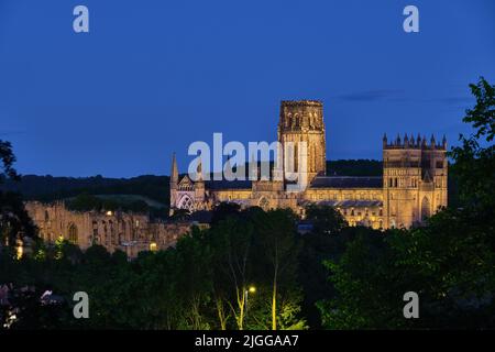 Durham Cathedral at night with moonlight Stock Photo - Alamy