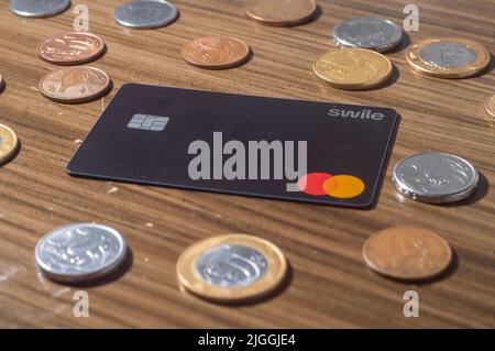 Campinas-sp,Brazil-July 10,2022 : swile card with master card flag, on ...