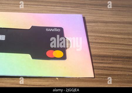 Campinas-sp,Brazil-July 10,2022 : swile card with master card flag, on ...