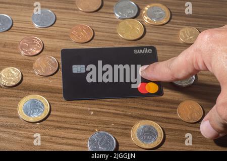 Campinas-sp,Brazil-July 10,2022 : swile card with master card flag, on ...