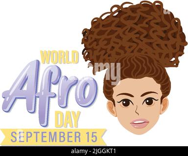 World Afro Day September 15 Banner Design illustration Stock Vector ...