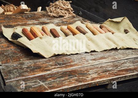 Medieval tools for the construction of sailboats and ship building ...