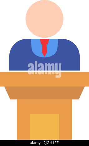 Businessman giving a speech. An election speech. Editable vector Stock ...
