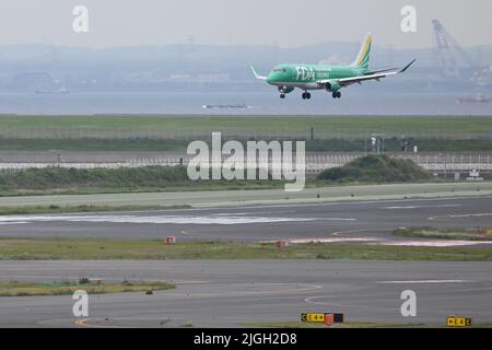 FDA's Embraer 175 (E175, JA11FJ) taking off from Haneda Airport, on May ...