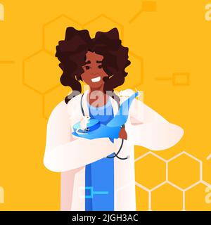 scientist or veterinary worker doing experiments in lab with ...