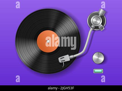 Illustration of a purple jukebox playing music with a red background ...