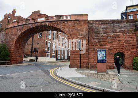 Chester, UK: Jul 3, 2022: Watergate is an access point through the ...
