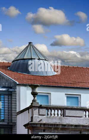 traditional colored glass skylights on a roof in Porto, Portugal Stock ...
