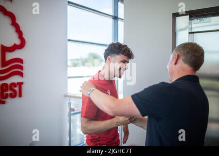 Steve Cooper greets Neco Williams who signs for Nottingham Forest on a ...