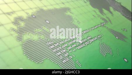 Image of green data processing on black background Stock Photo - Alamy