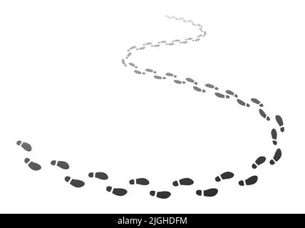 Footsteps footprint trekking route. Follow foot steps track human trail ...