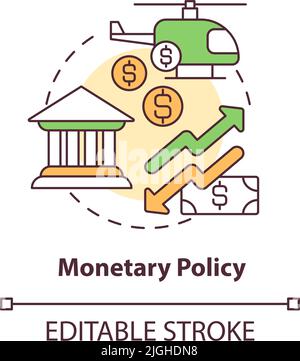 Monetary policy vector thin line stroke icon. Monetary policy 66 ...
