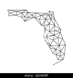 Florida state simple polygon map. Low poly trendy style vector map of ...