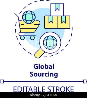 Global sourcing line icon, vector Stock Vector Image & Art - Alamy
