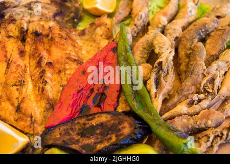 Fish close-up, barbequed and frilled fish Stock Photo - Alamy