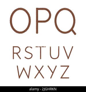Font, alphabet, letters from dreadlocks from O to Z. Isolated vector ...