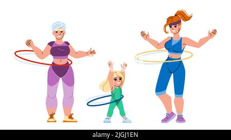 hoolahoop woman vector Stock Vector Image & Art - Alamy