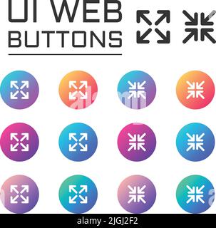 Full screen icons set. Fullscreen button sign Stock Vector Image & Art ...