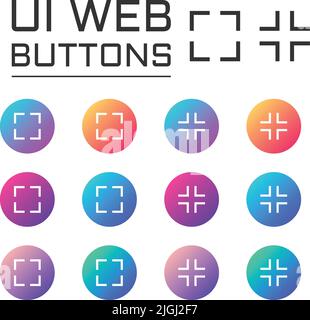 Set of full screen and exit full screen icons. Design can use for web ...